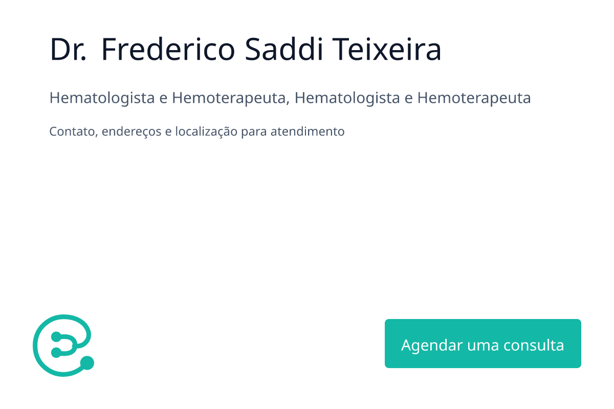 Dr. Frederico Saddi Teixeira, Hematologista e Hemoterapeuta em Goiânia - GO