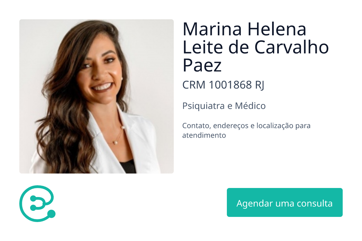Marina Helena Leite de Carvalho Paez, Psiquiatra em Niterói - RJ