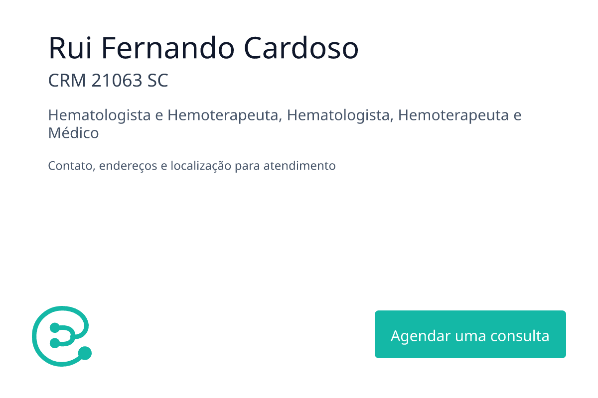 Rui Fernando Cardoso, Hematologista e Hemoterapeuta em Chapecó - SC
